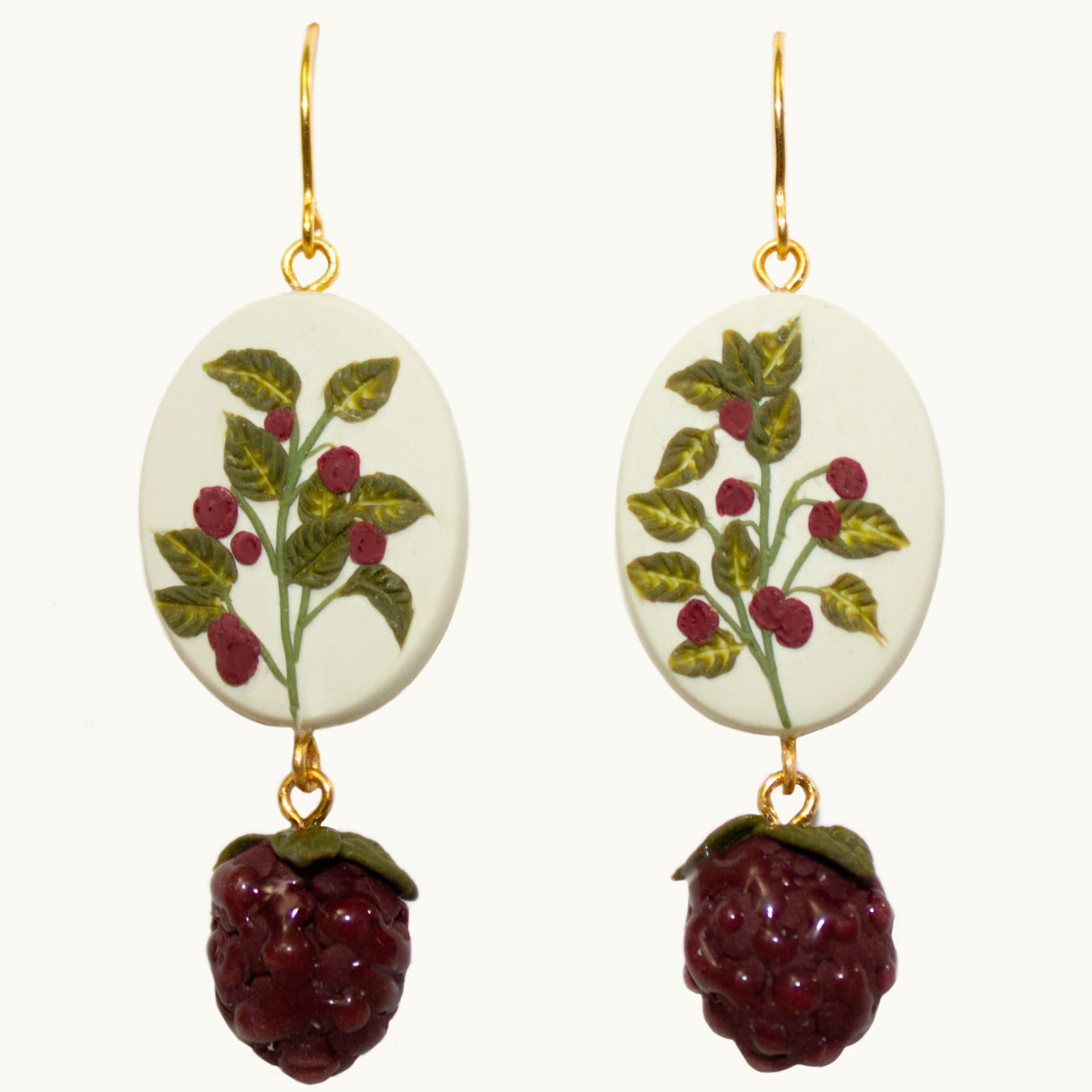 Raspberry Bead Earrings